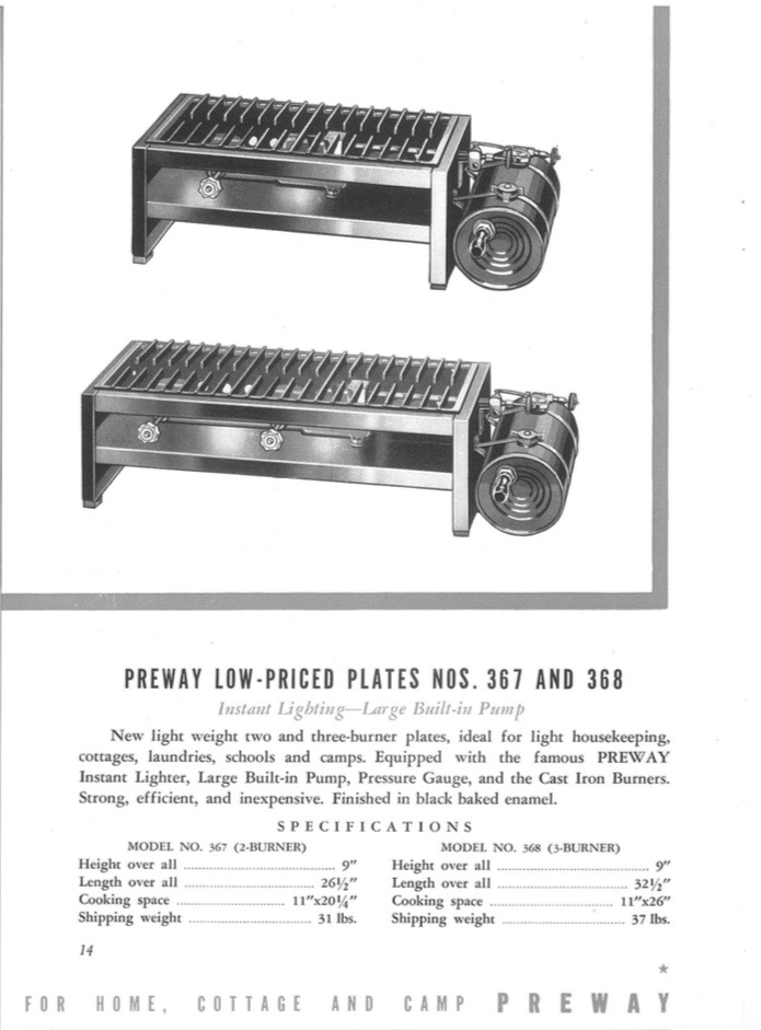 1937 Preway Model 367-P Cabin Range. | Classic Camp Stoves