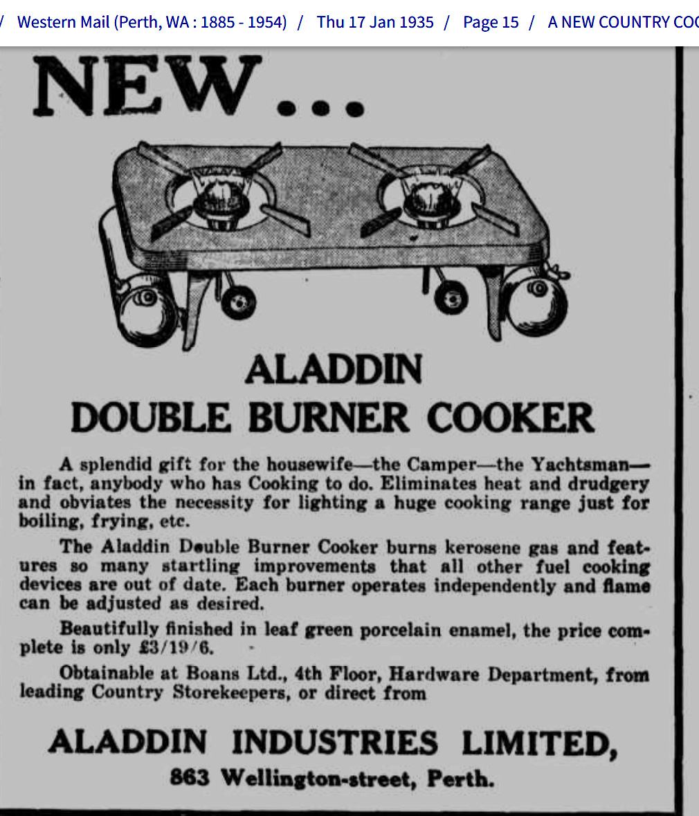 Aladdin single burner range | Classic Camp Stoves