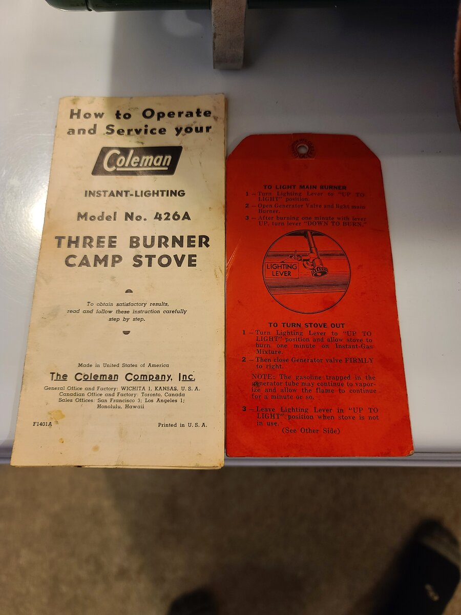 1951 Coleman 426A, Wichita Kansas | Classic Camp Stoves