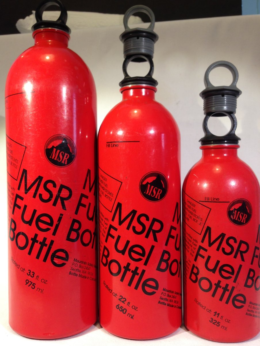 some MSR Fuel Bottles | Classic Camp Stoves