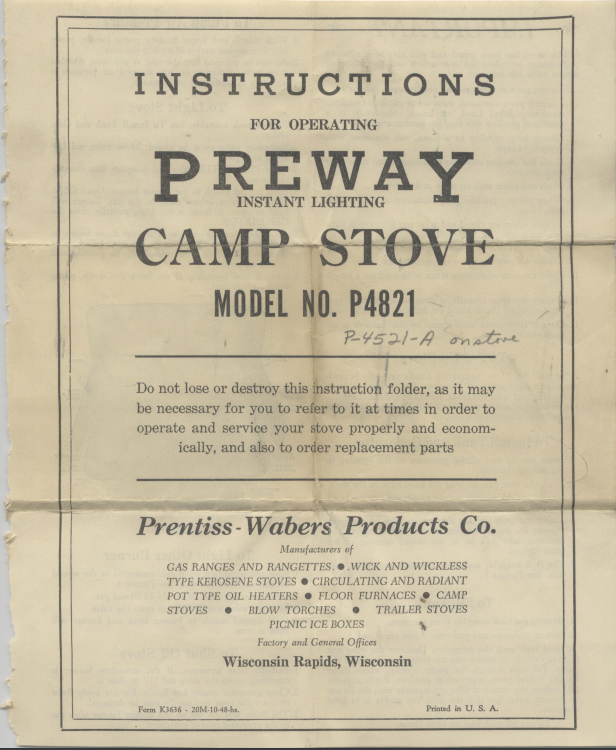 Preway P-4821 | Classic Camp Stoves